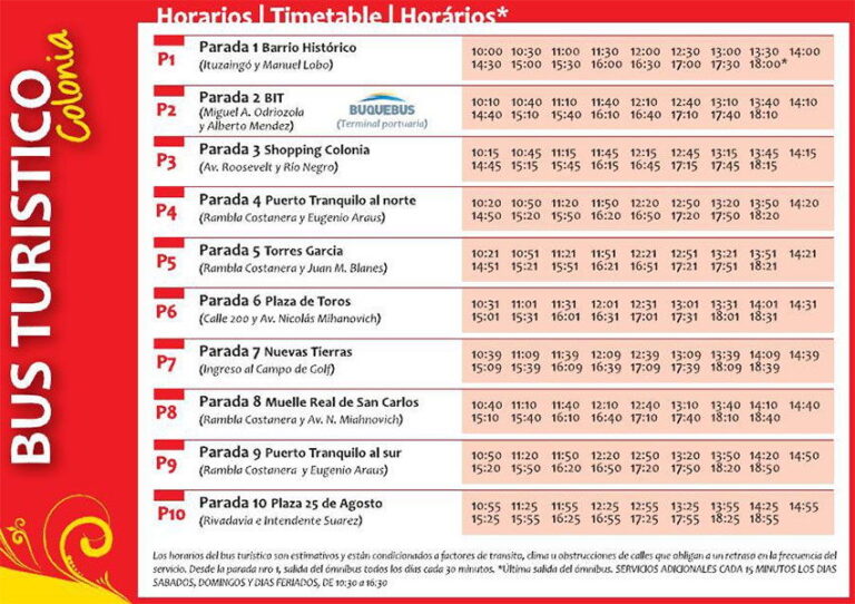 Bus Turístico de Colonia Que saber antes de ir Precios y Horarios